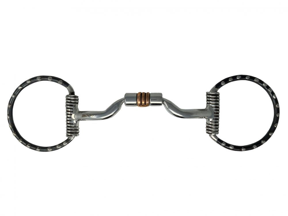 5" Stainless Steel D-Ring Low Port bit with Copper Roller Center ...